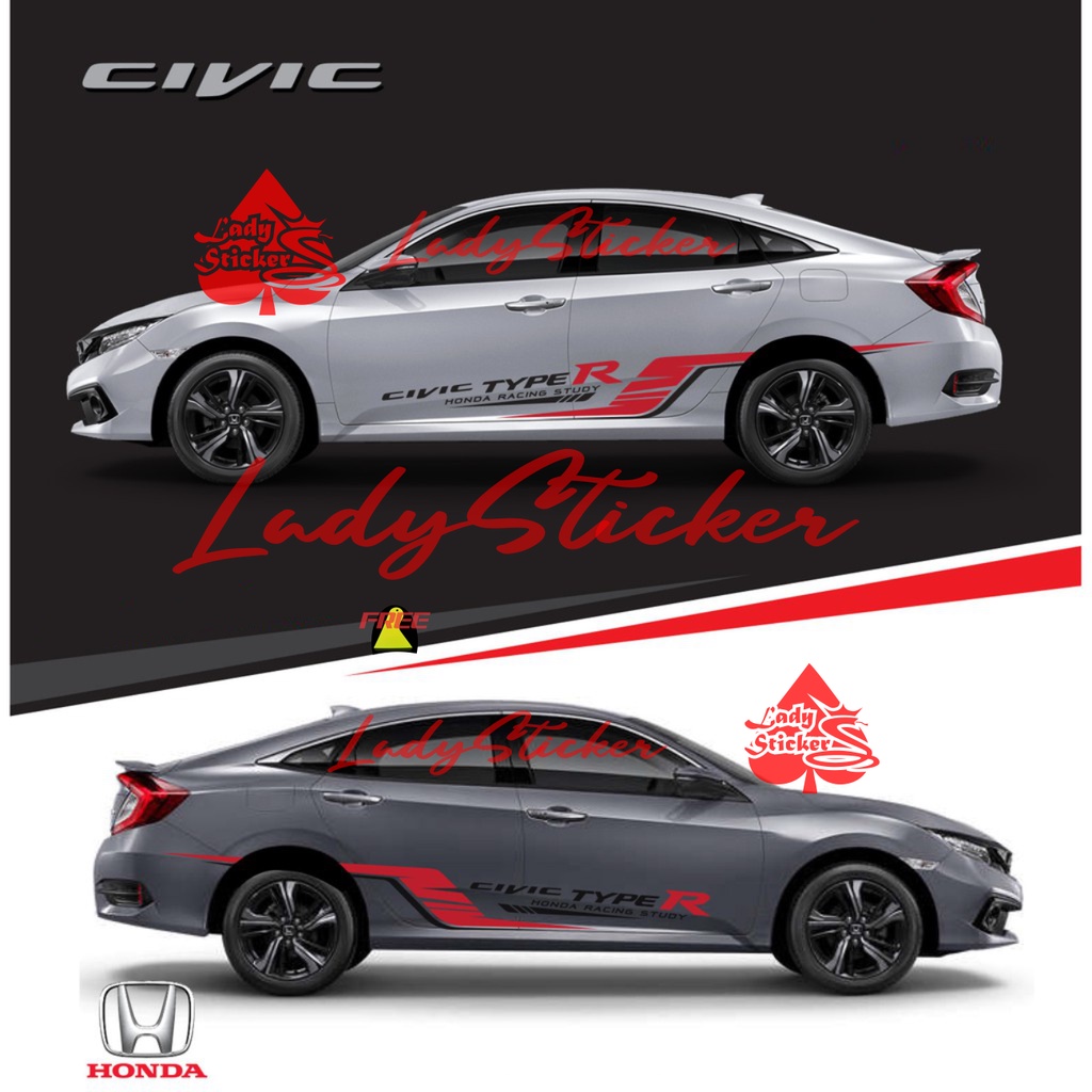 Jual CUTTING STICKER STIKER MOBIL CIVIC TYPE R STICKER MOBIL HONDA ...