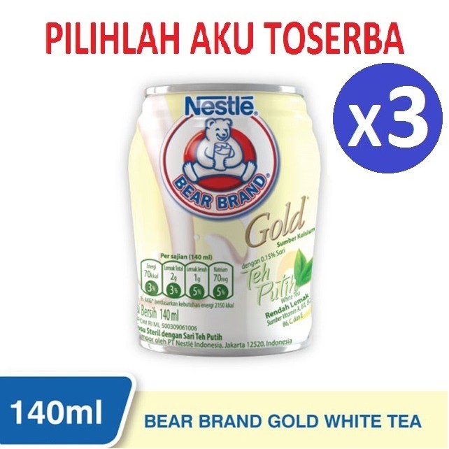 Jual Susu Beruang Bear Brand Gold White TEA - 140 ml ( HARGA PAKET 3 ...