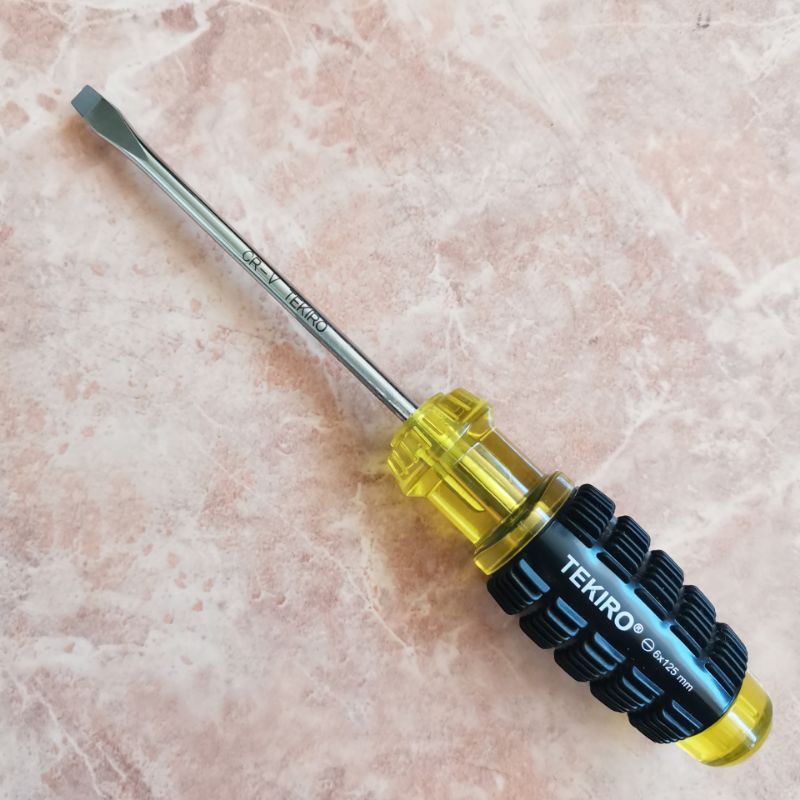 Jual obeng min TEKIRO 6 X 125 MM obeng tekiro minus pipih obeng min ...