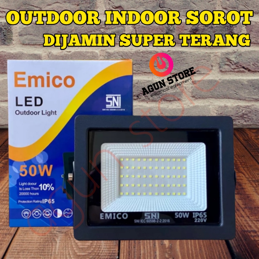 Jual LAMPU LED SOROT TEMBAK 50W 50 WATT FLOOD LIGHT PANCARAN WARNA OUTDOOR | Shopee Indonesia