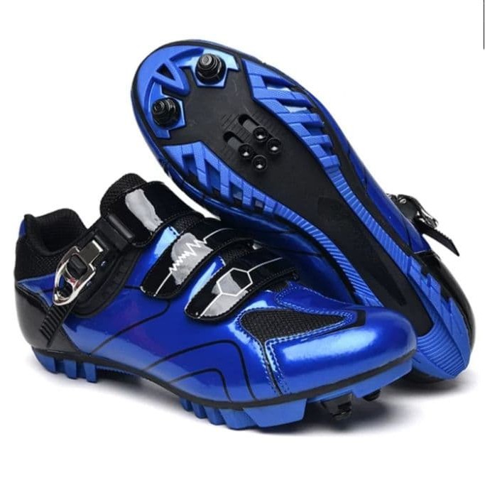 Jual Sepatu Cleat MTB SPEED Blue model Buckle - XC Cycling Shoes ...