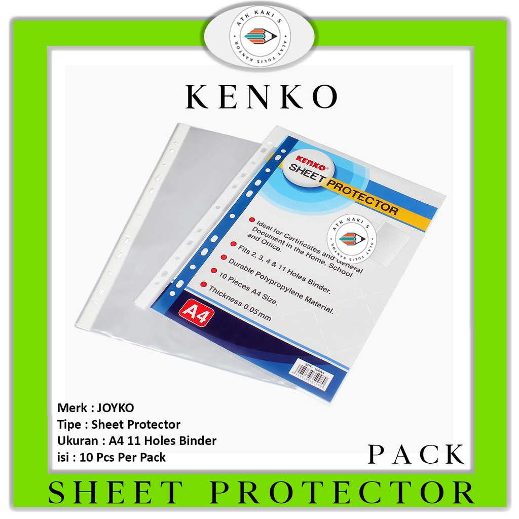 Jual KENKO - Sheet Protector FC-A4 Pelindung Kertas - Pack | Shopee Indonesia