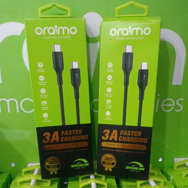 Jual DATA CABLE TYPE-C TO TYPE-C 3A FASTER CHARGING OCD-C24 ORAIMO ...