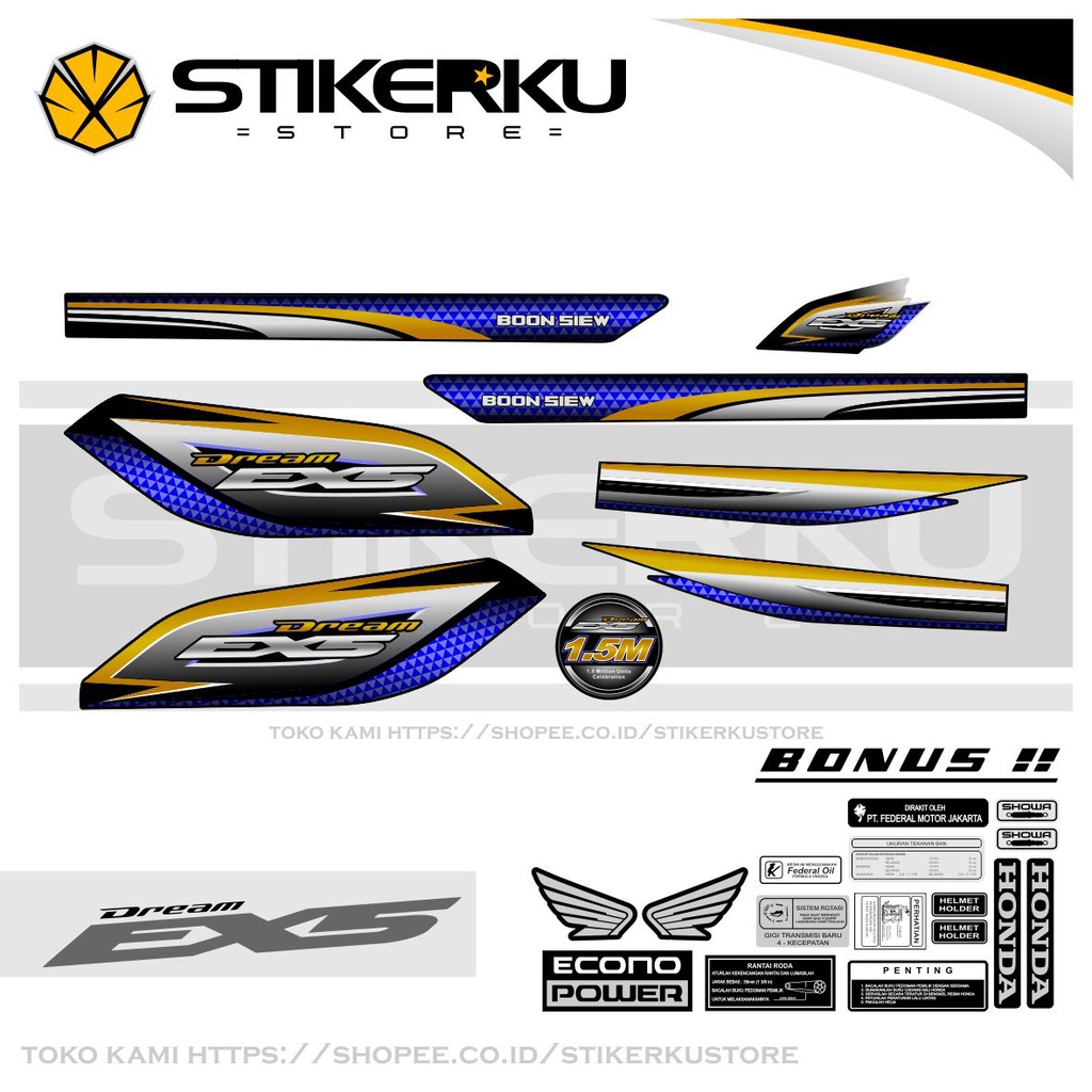 Jual STRIPING STOCK DECAL STICKER STIKER VARIASI HONDA ASTREA PRIMA EXS ...