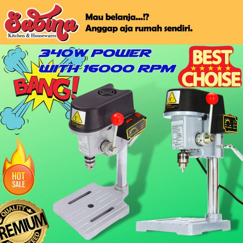 Jual Mesin Bor Listrik Duduk Meja Mini Drill Press 340W Power 16000RPM ...
