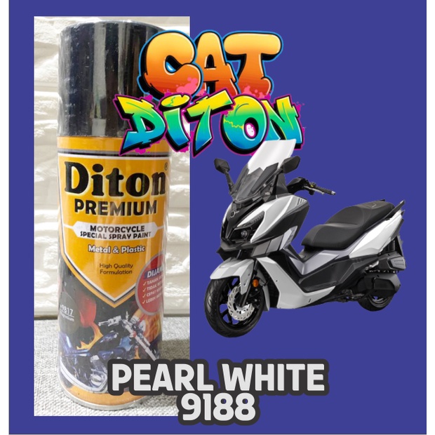 Jual Cat Pilox Diton Premium Pearl White 9188 400cc Warna Putih Mutiara pylox | Shopee Indonesia