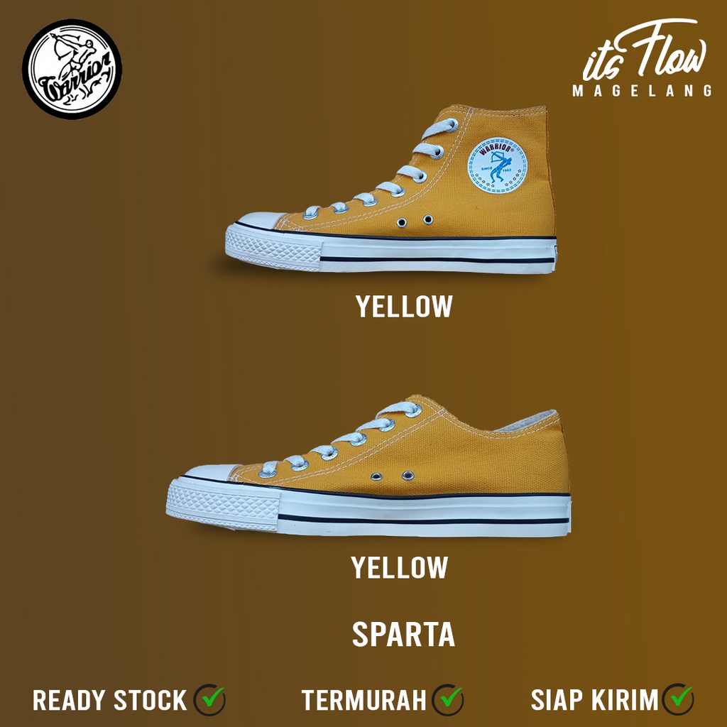 Jual Sepatu Warrior Sparta Tipe High Low Yellow Original | Shopee Indonesia