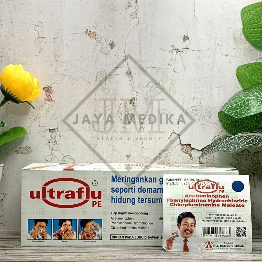 Jual Ultraflu PE Per Strip Isi 4 Tablet-Mengatasi gejala flu,demam,dan ...