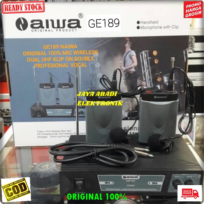 Jual G189 ORI MIC WIRELESS NAIWA DUAL SEPASANG CLIP ON BANDO HEADSET ...