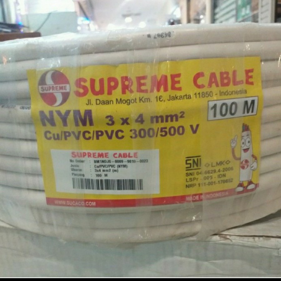 Jual kabel nym 3x4 supreme 100m | Shopee Indonesia