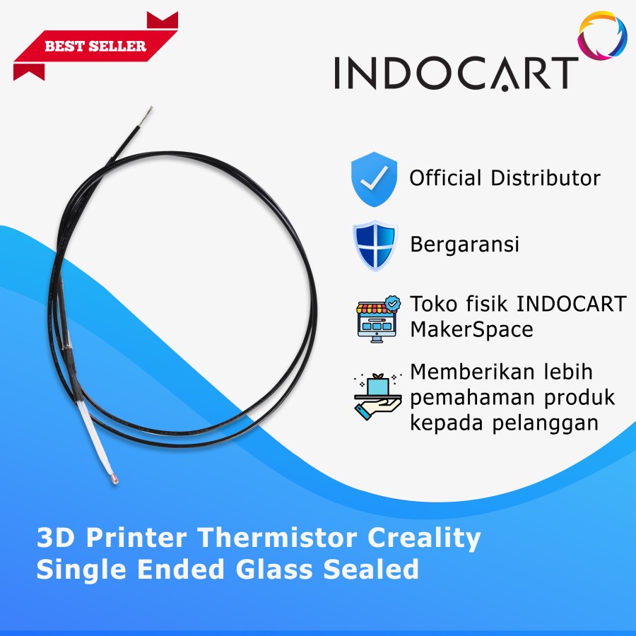 Jual INDOCART Thermistor 3D Printer-Creality-Single Ended Glass Sealed ...