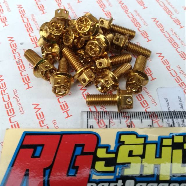 Jual Baut probolt gold flower M6x15 6x15 drat 10 panjang 15mm/1,5cm heng thailand harga satuan ...