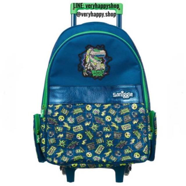Jual Smiggle Express Trolley Backpack with Light Up Wheels dino ...