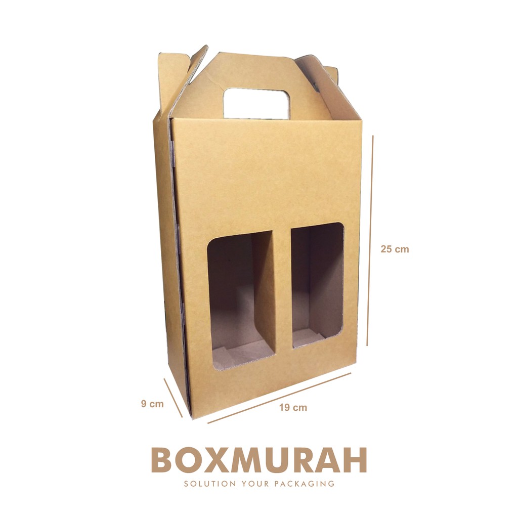 Jual Kardus/Box Jinjing Botol 1 liter isi 2 - uk. 18 x 9 x 25 cm ...