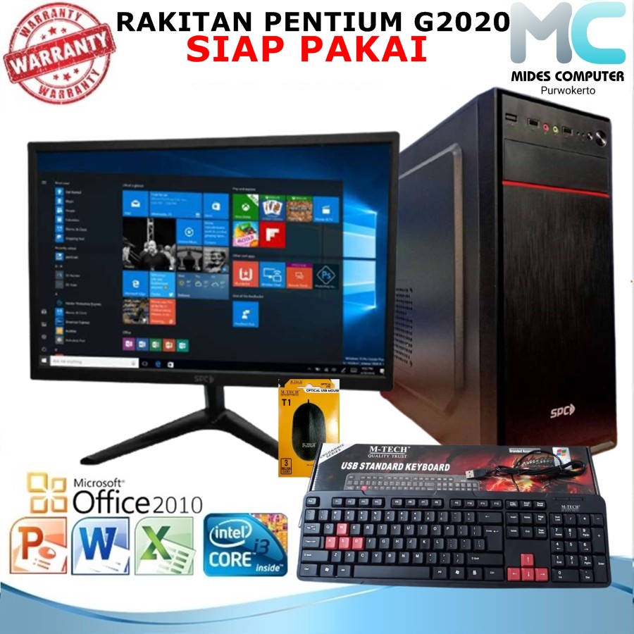 Jual Paket Pc Cpu Rakitan h61 G2020 monitor 19inch siap pakai satu set | Shopee Indonesia
