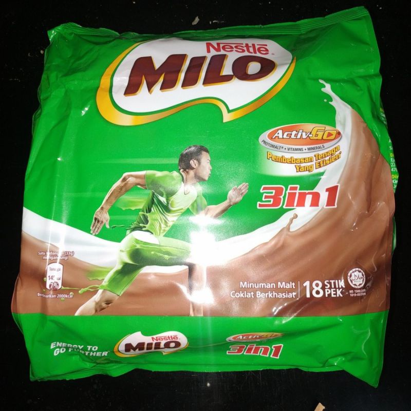 Jual Milo aktif go malaysia 3 in 1 stick ( 33 gram x 18 stick ) nestle ...