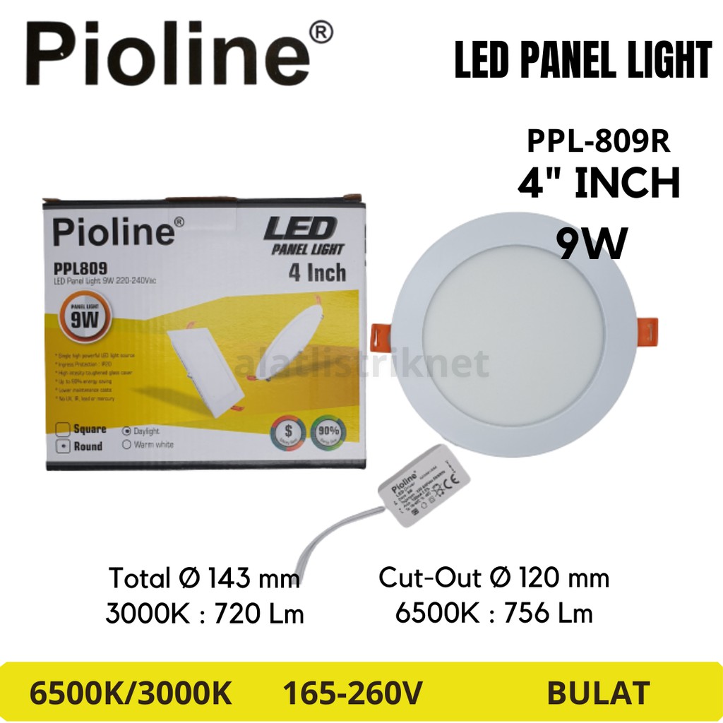 Jual PIOLINE DOWNLIGHT PANEL LED 9WATT 9W 9 WATT 9 W INBOW IB BULAT ...