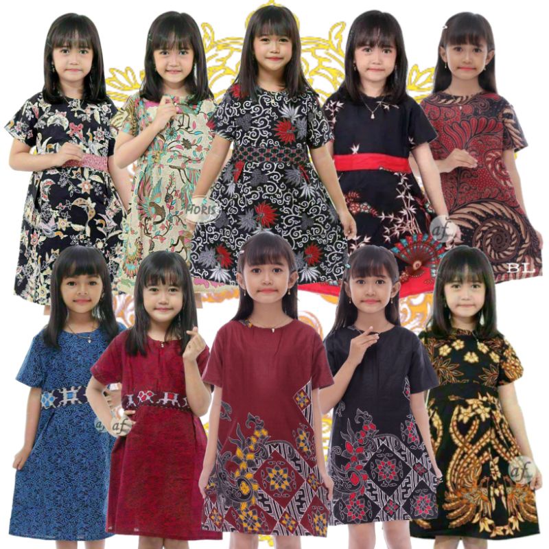 Jual Dress batik Anak usia 2 sampai 12 Tahun Motif batik bervariasi ...