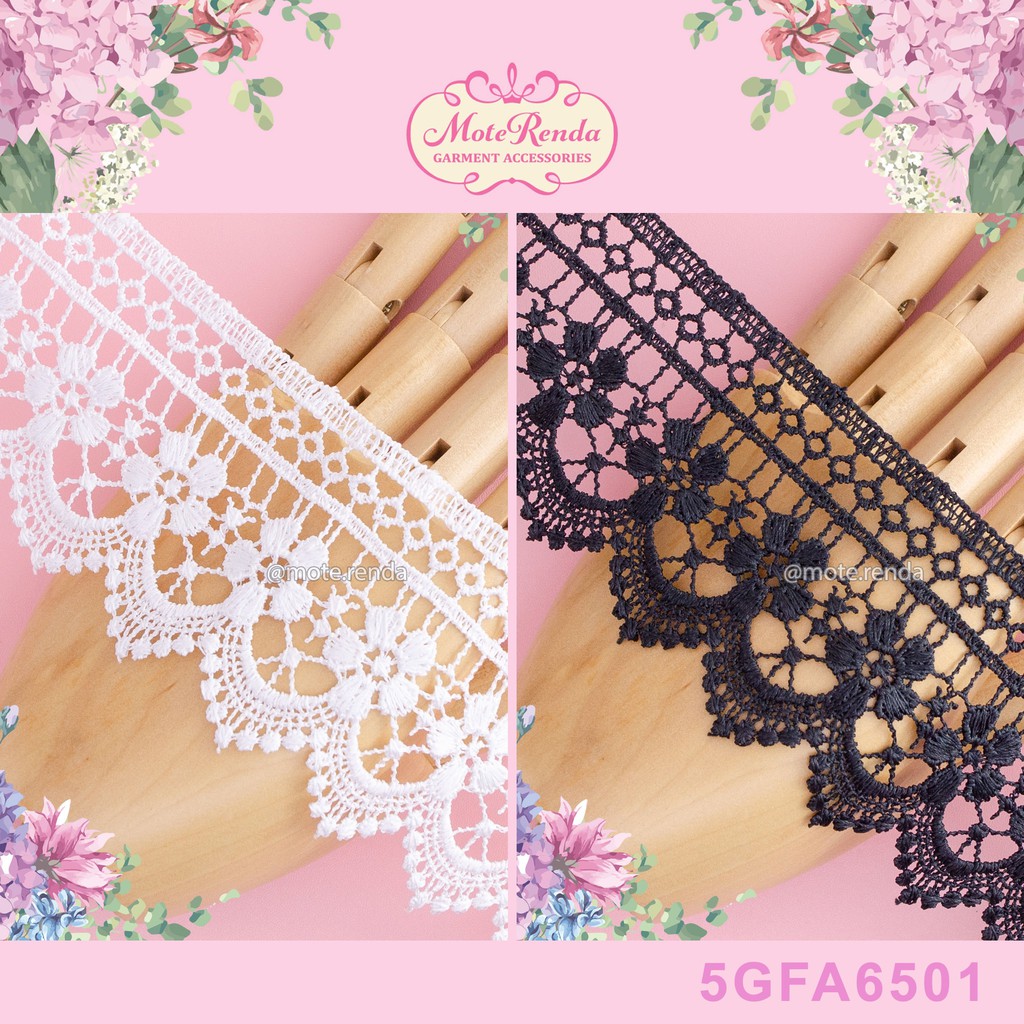Jual Renda giper Jepang premium, lebar 6.5cm (harga per 50cm) kode ...