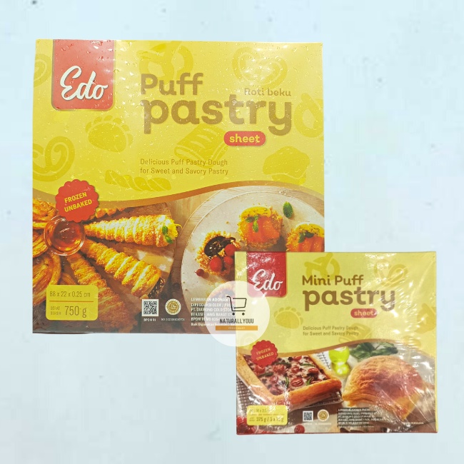 Jual Edo Puff Pastry Sheet 750gr / Danish 375gr Mini Puff Kulit Croffle ...