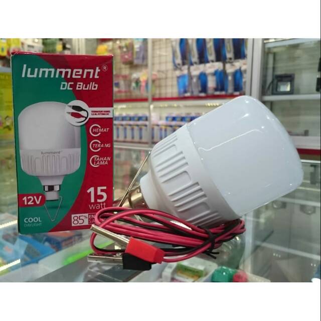 Jual Lampu led aki dc 15 watt 12V model tabung merk lumment | Shopee Indonesia
