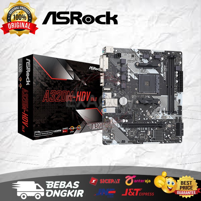 Jual Motherboard Asrock A320M-HDV (A320, DDR4, AMD) | Shopee Indonesia