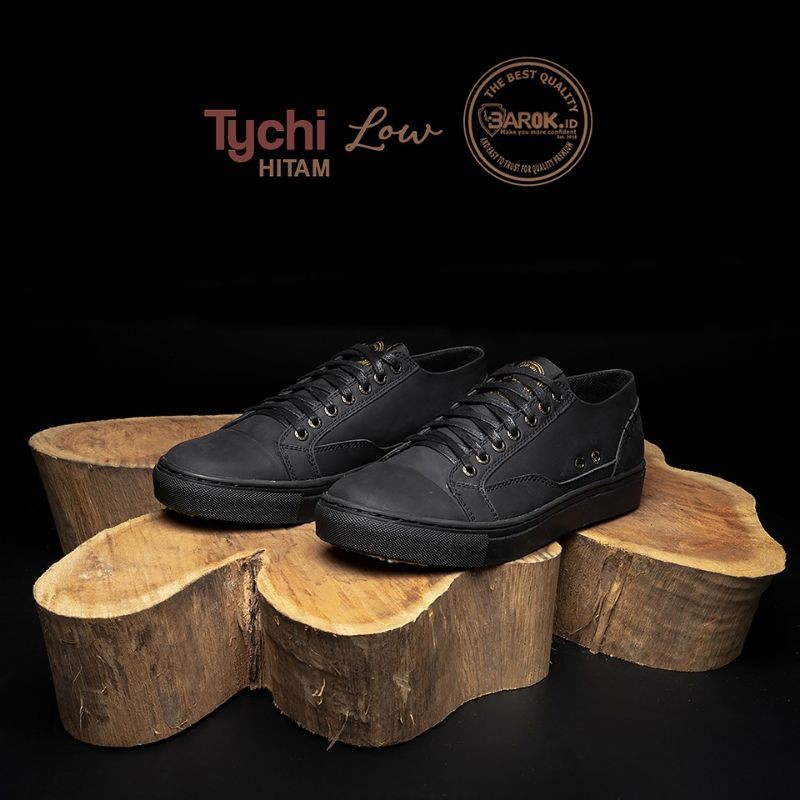 Jual Barok.id - Tychi Sepatu Sneakers Pria Kulit Asli Casual Tali High Low Semi Formal Kuliah ...