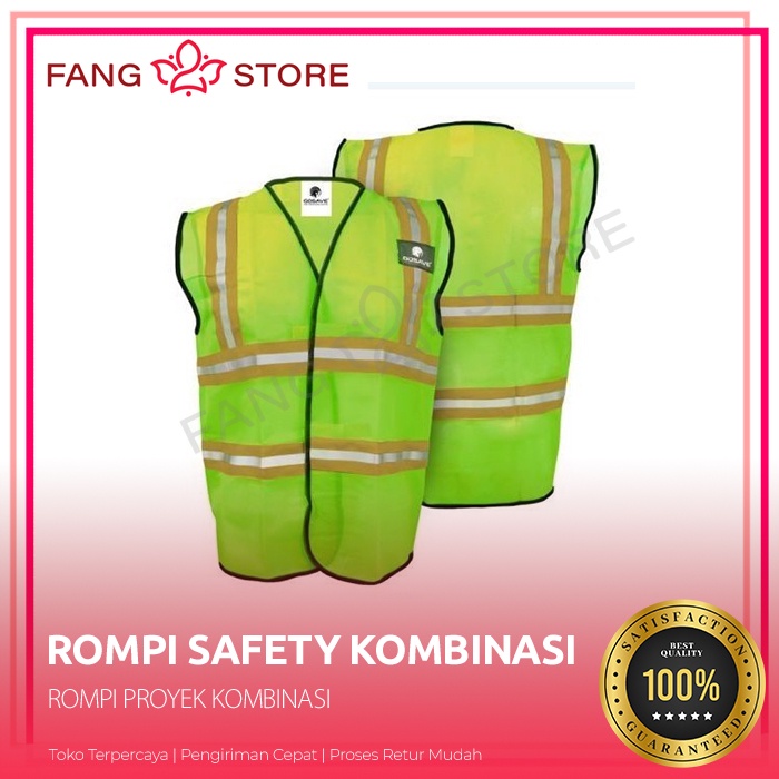 Jual Rompi Safety Proyek Hijau / Safety Vest Kombinasi Scotlight Hijau ...