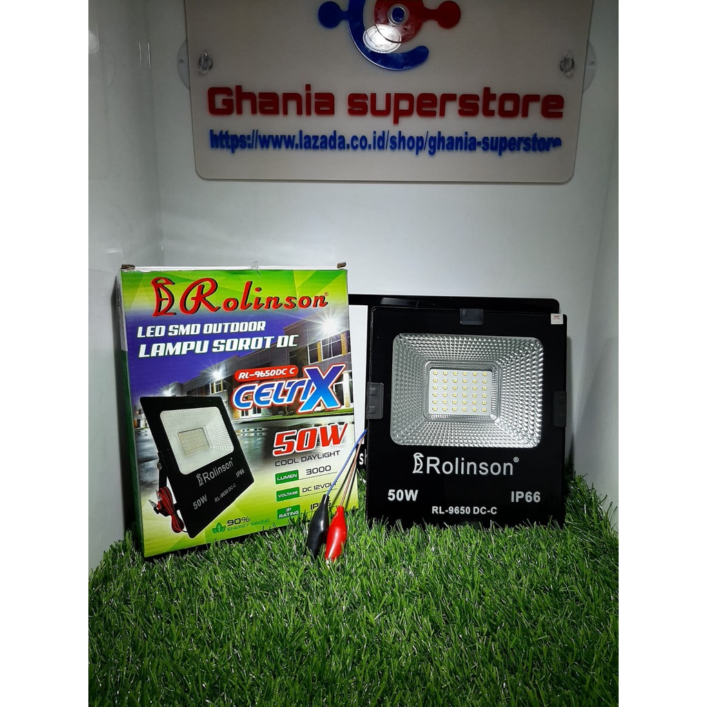 Jual Lampu Sorot Aki 50 Watt DC Rolinson CELTIX RL-9650DCC Lampu Tembak 50W Aki Sorot Led ...