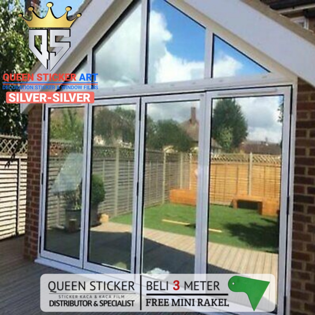 Jual Stiker Kaca Film Jendela Rumah Sparta One Way Cermin Silver Silver ...
