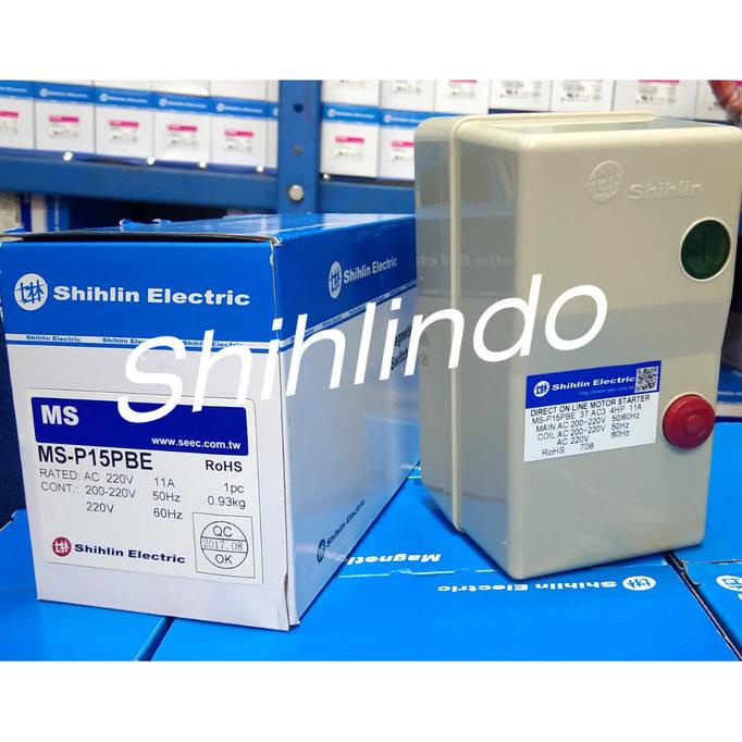 Jual DOL Starter / Magnetic Switch MS-P15PBE 11A~15A Shihlin 220V/380V | Shopee Indonesia