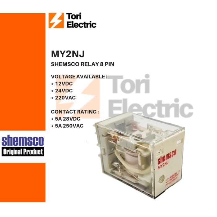 Jual Relay Shemsco MY2N Relay 8 pin 5A 12V DC 24V DC 220V AC - 220VAC ...
