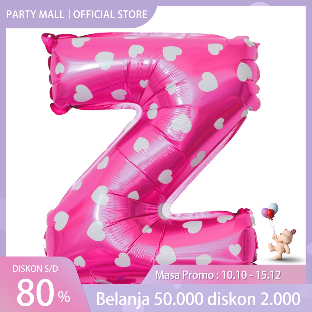 Jual Balon Foil Huruf Pink 16 Inch 40cm Abjad Alphabet A-Z Balon Foil ...