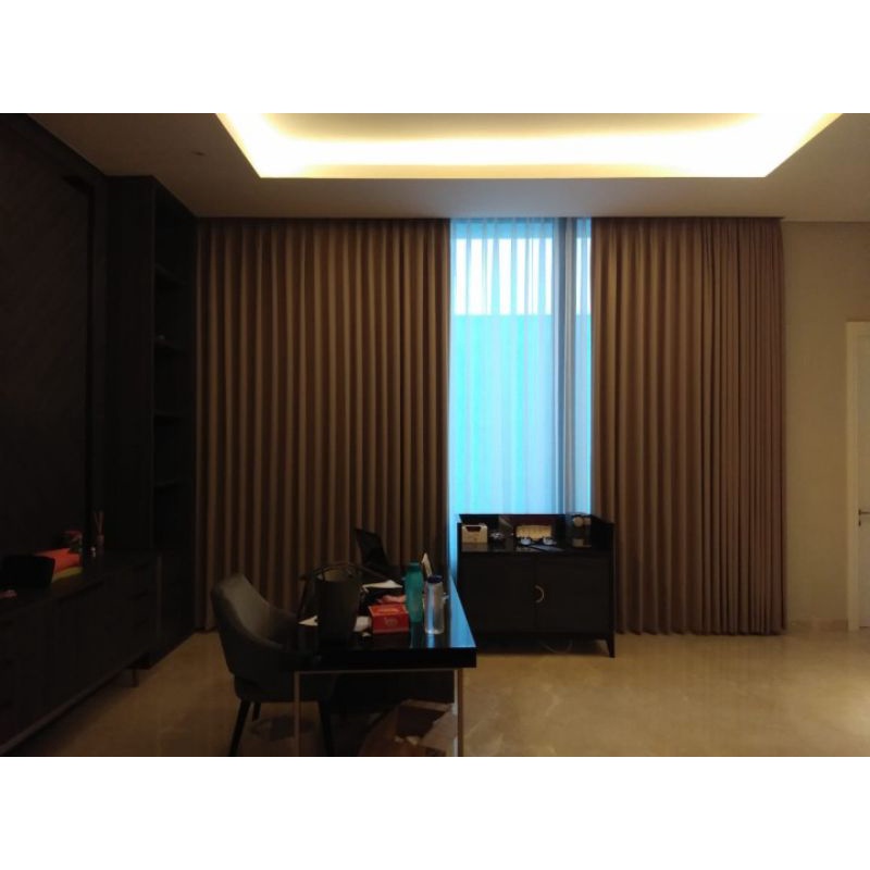 Jual Onna Blue Curtain Kain Semi Blackout / Gorden / Penutup Jendela ...