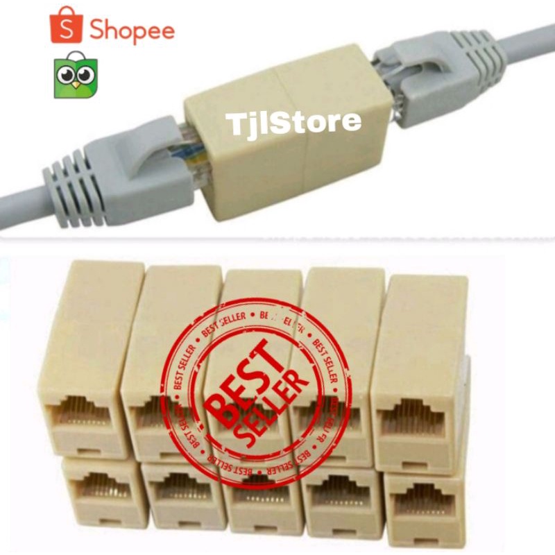 Jual Barel 1 ke 1/ sambungan kabel LAN / sambungan LAN 1-1 / connector ...