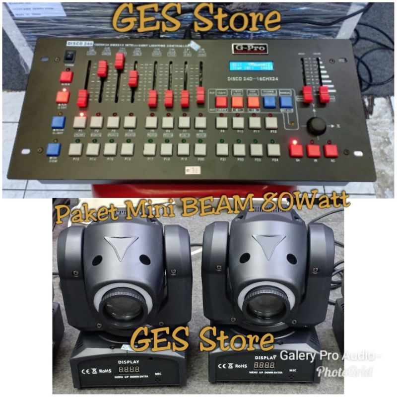 Jual Paket Moving Head Beam LED Lighting Power 80watt 2 unit/ Mixer DMX ...