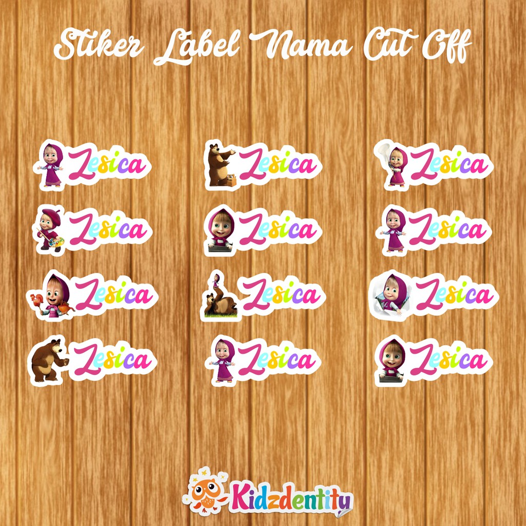 Jual STIKER NAMA CUT OFF MASHA AND THE BEAR | Shopee Indonesia