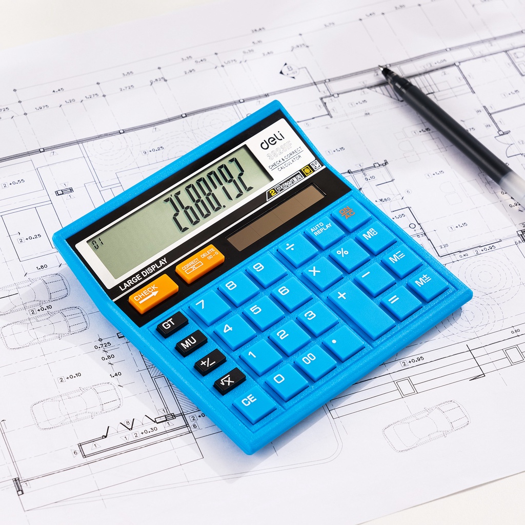 Jual KALKULATOR DELI 39231 WARNA ORIGINAL - 12 DIGIT - CHECK AND ...