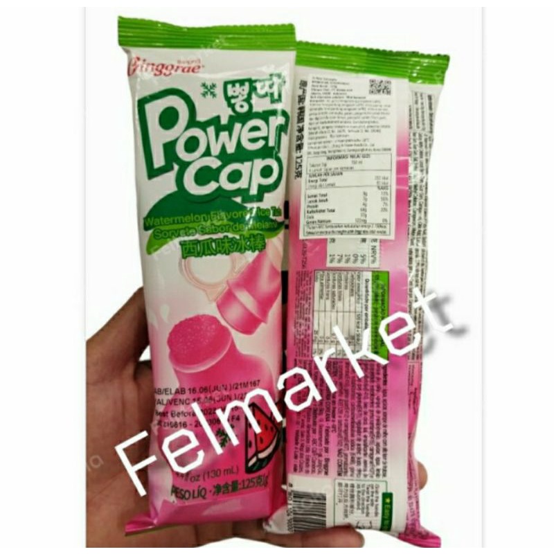 Jual binggrae es krim power cap watermelon | ice cream korea rasa ...