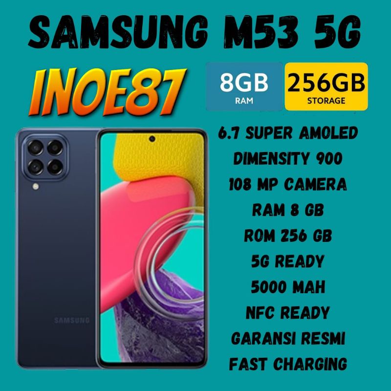 Jual SAMSUNG Galaxy M53 5G 8/256 Gb NFC 108mp Camera 5000mah Battery ...