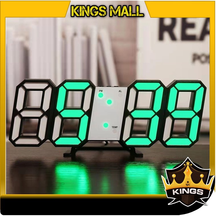 Jual KINGS - J5414 Jam Dinding Digital 3D Clock LED Meja / Jam Meja LED ...