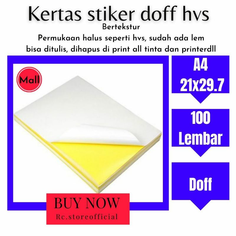 Jual [ 100 Lembar-A4 ]Kertas Doff Hvs / Tidak Mengkilat | Shopee Indonesia