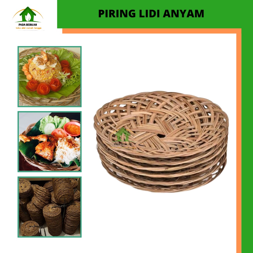 Jual TokoPadaBerkah Piring Lidi Piring Rotan Bambu Anyaman Murah Ukuran ...