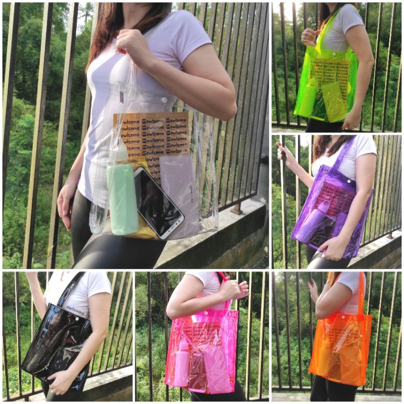 Jual Tote bag pvc transparent, clear pvc bag, tas totebag plastik ...