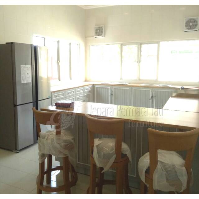 Jual Paket kitchen set dan kursi bar furniture jepara | Shopee Indonesia