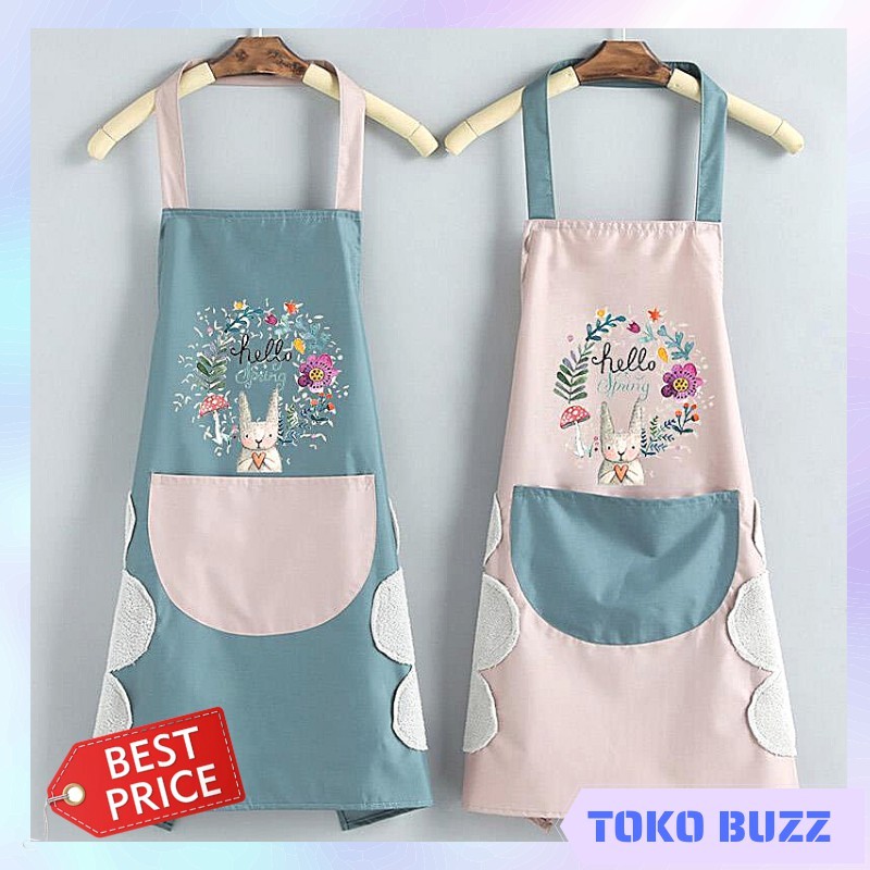 Jual Celemek Masak Apron Dapur Anti Minyak Waterproof Dengan Lap Tangan ...