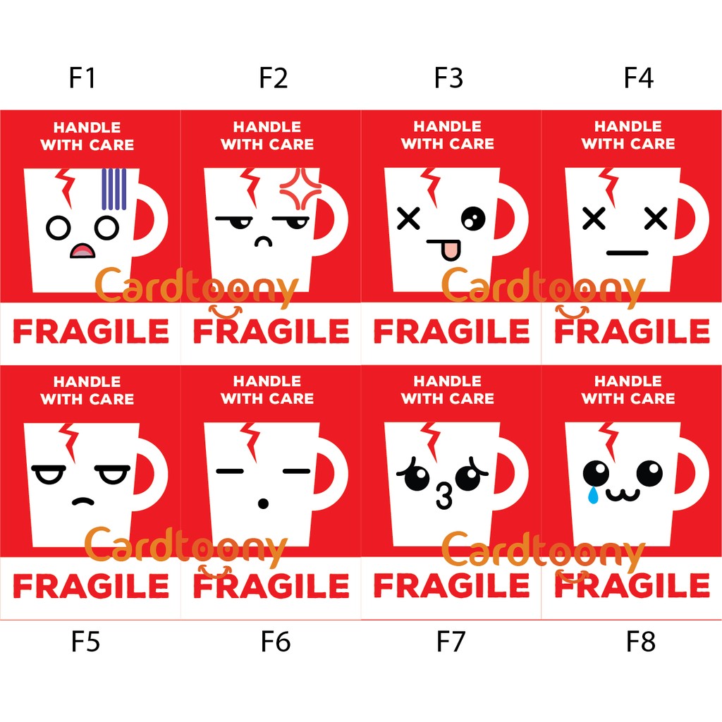 Jual Stiker / sticker label tanda fragile / fragil / barang rapuh cute ...