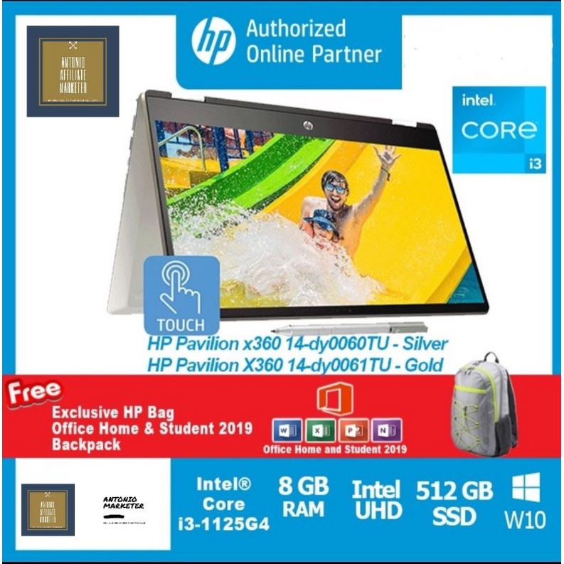 Jual HP Pavilion x360 14-dy0060TU/dy0061TU Intel i3 Gen 11 8GB RAM ...