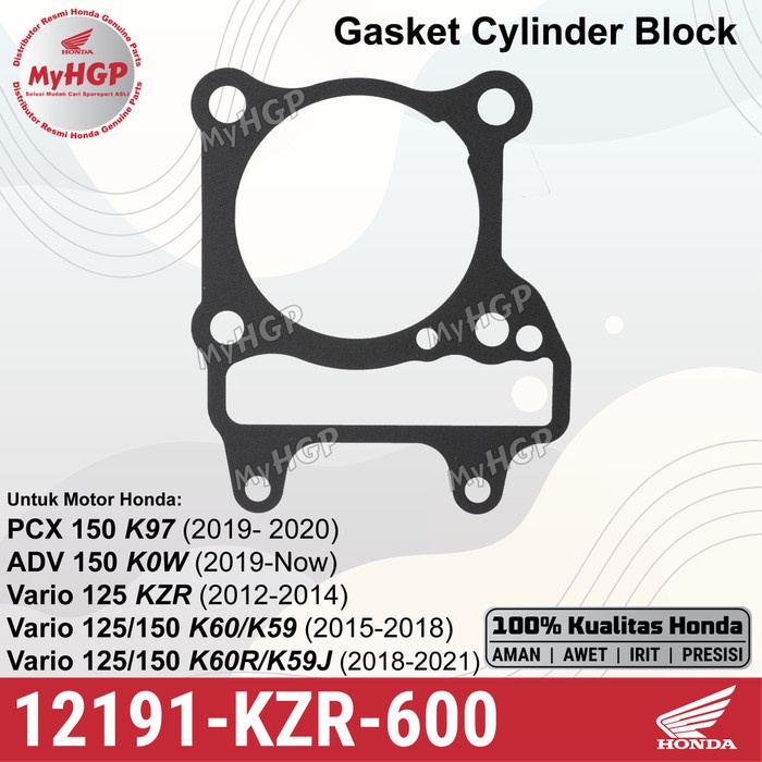 Jual 12191-KZR-600 - Gasket Cylinder Block - Paking Bawah Vario 125 150, PCX ADV 12191KZR600 ...
