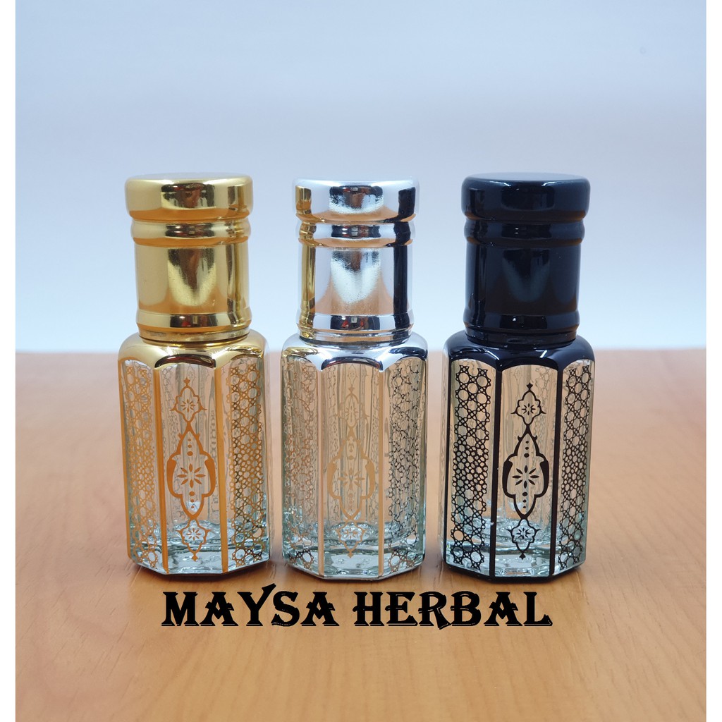 Jual Botol Parfum 6 ml / Tola Printing VIP / Motif VIP / Black Silver ...